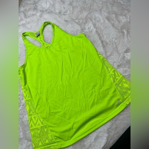 bcg | Tops | Neon Yellow Green Tank Top Bcg See Through Sides And Back ...
